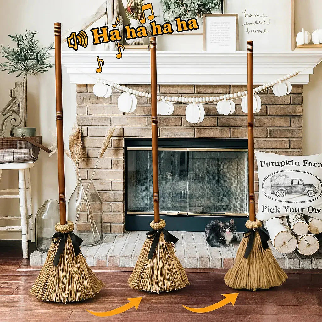 Floating witch's broom – Responds to sounds and touch with laughter an ...