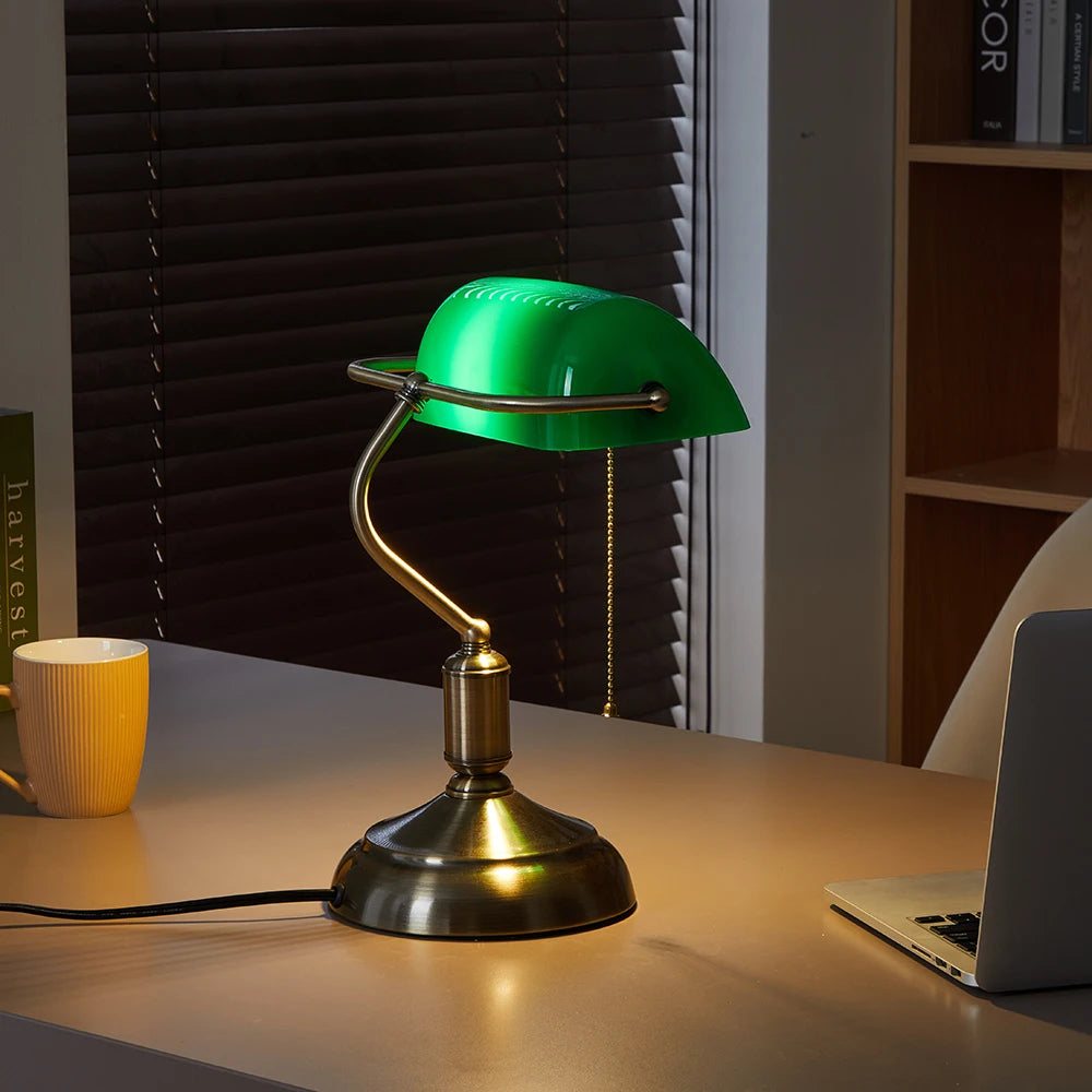 Modern bank desk lamp – Caedrea
