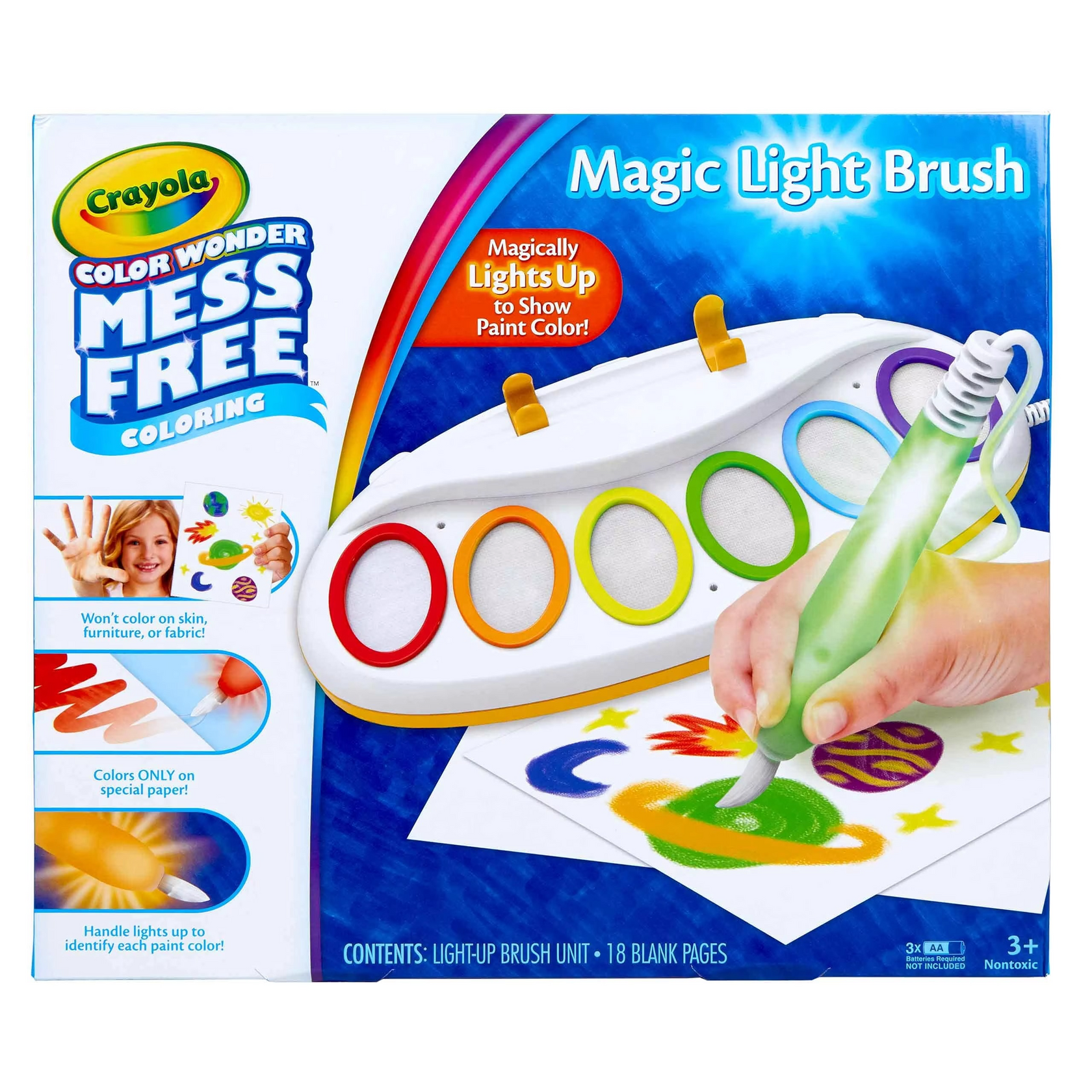 Crayola Magic Light Brush Mess Free Kids Painting Toy Arts Crafts Gift ...