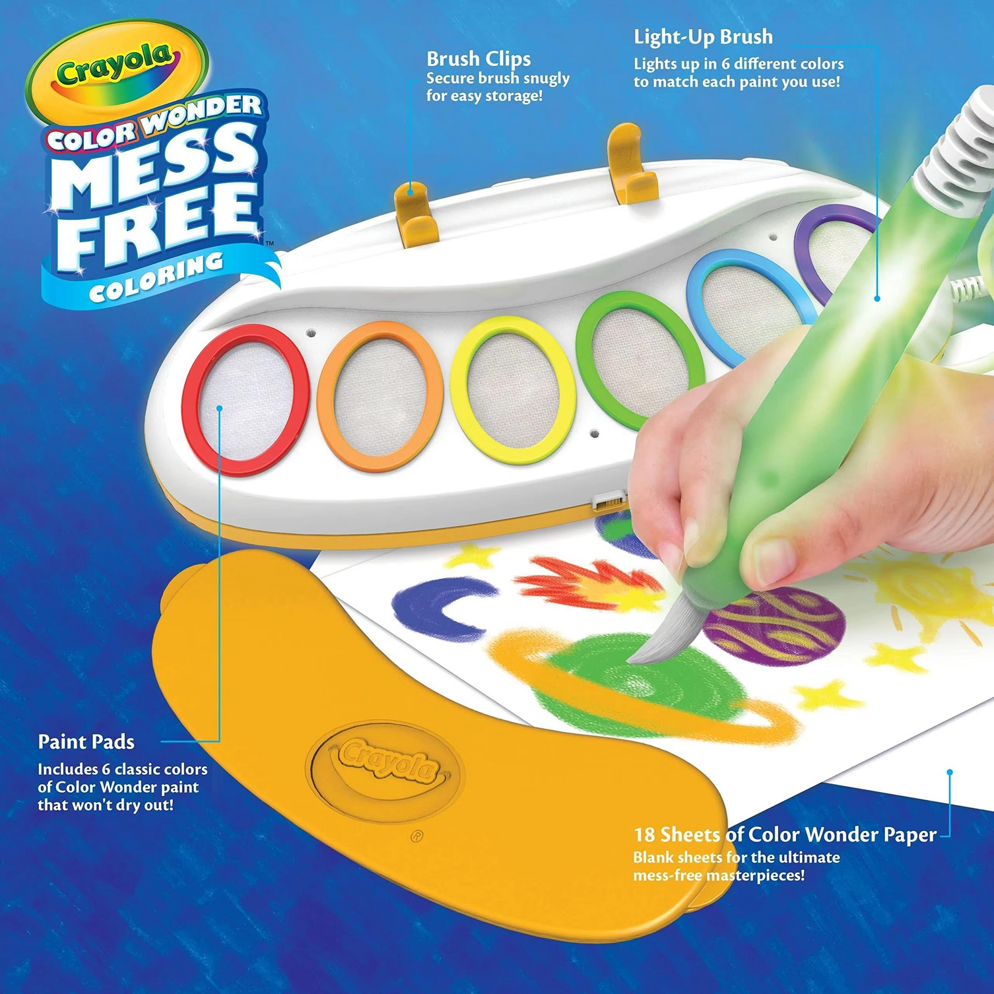 Crayola Magic Light Brush Mess Free Kids Painting Toy Arts Crafts Gift ...